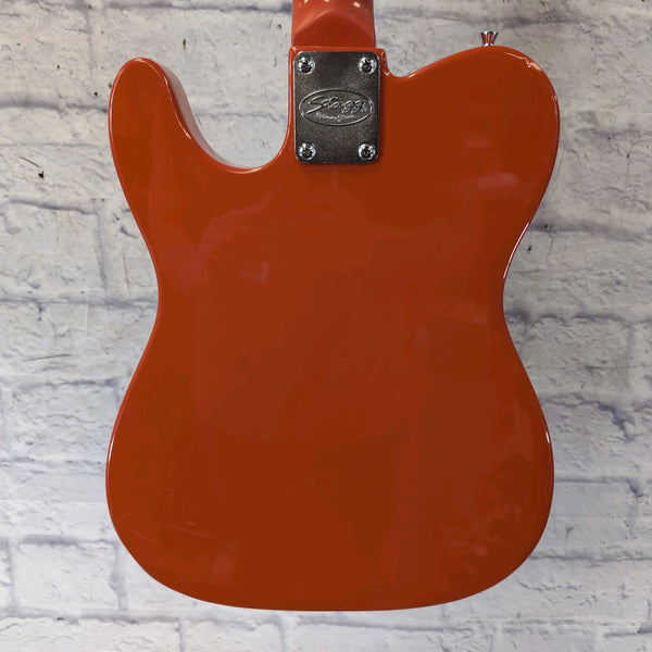 Stagg Nitro Telecaster Electric Guitar - Orange Checkered - Evolution Music