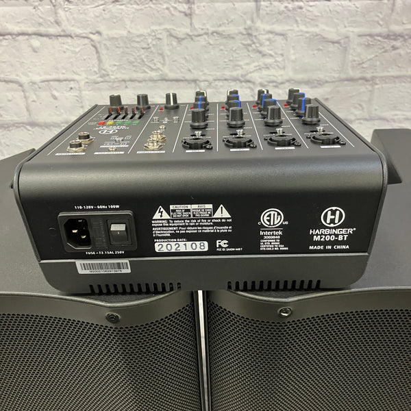Harbinger M200-BT Bluetooth 5 Channel Powered Mixer - Evolution Music