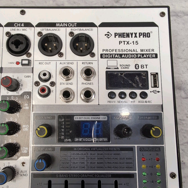 Phenyx Pro PTX-15 4-Channel USB Mixer - Evolution Music