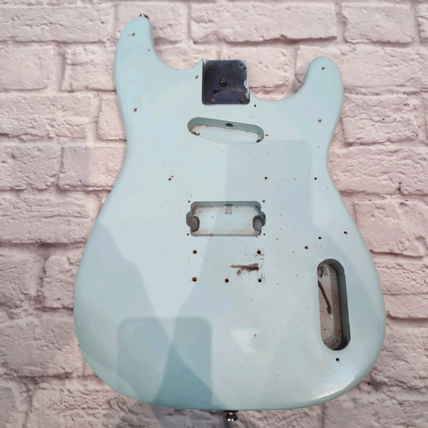 Light Blue Relic Stratocaster Style Electric Guitar Body - Evolution Music