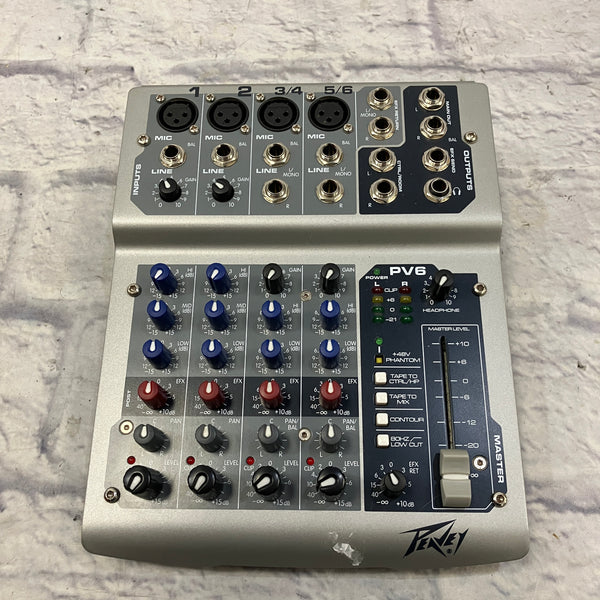 Peavey PV-6 Six Channel Mixer (With Box) Mixer - Evolution Music