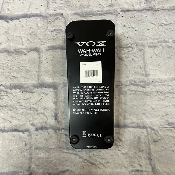 Vox V847A Wah Pedal with Box Bag Power Supply - Evolution Music