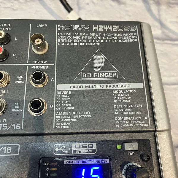 Behringer Xenyx X2442USB 24-Input Mixer with USB and Effects ...