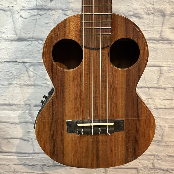Mele 6 String Tenor Ukulele Double Sound Hole w/ Pickup w/ case ...