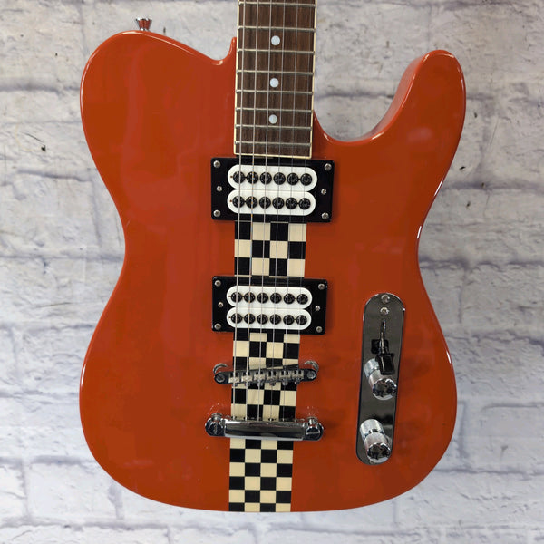 Stagg Nitro Telecaster Electric Guitar - Orange Checkered - Evolution Music