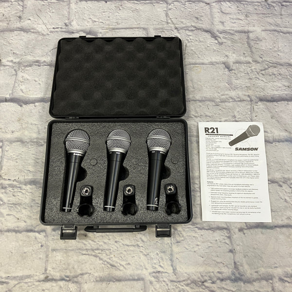 Samson R21 Dynamic Microphone Three Pack (With Case) Microphone ...