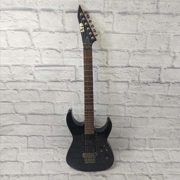 ESP LTD M-100FM Transparent Black Flame Top with Licensed Floyd Rose ...