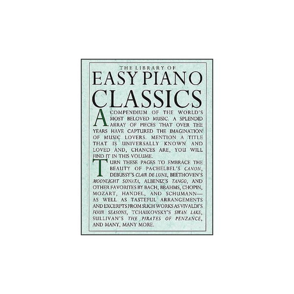 The Library Of Easy Piano Classics Sheet Music Book - Evolution Music