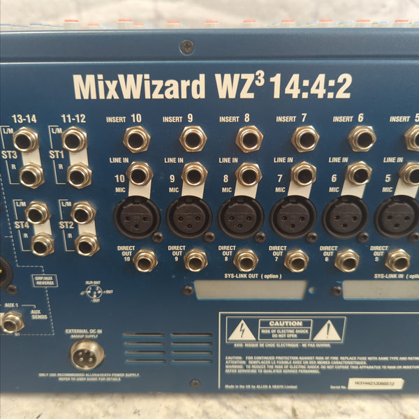Allen & Heath MixWizard WZ3 14:4:2 Mixer AS IS - Evolution Music