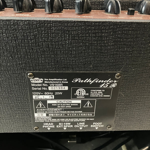 Vox Pathfinder 15R Guitar Combo Amp - Evolution Music