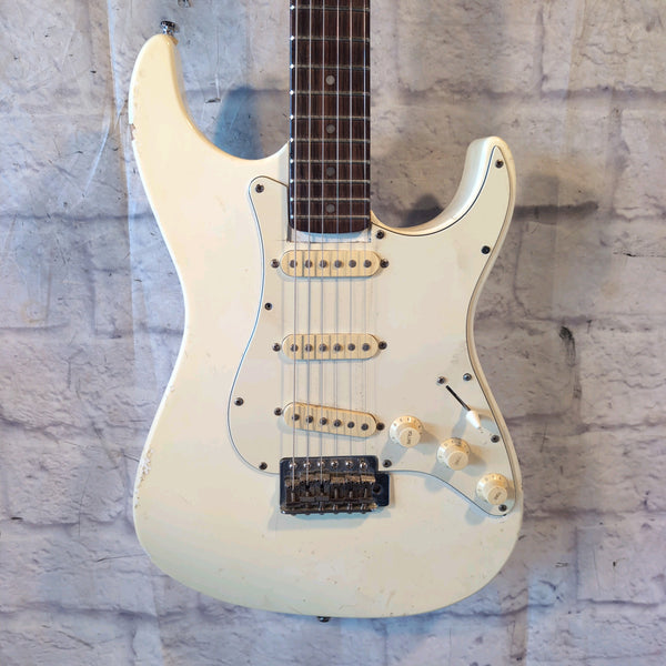 Lotus Strat Copy White 1980s Electric Guitar - Evolution Music