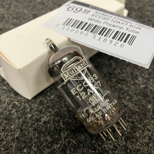 Mullard Vintage 1960s ECC83 12AX7 BVA White Preamp Tube - Evolution Music