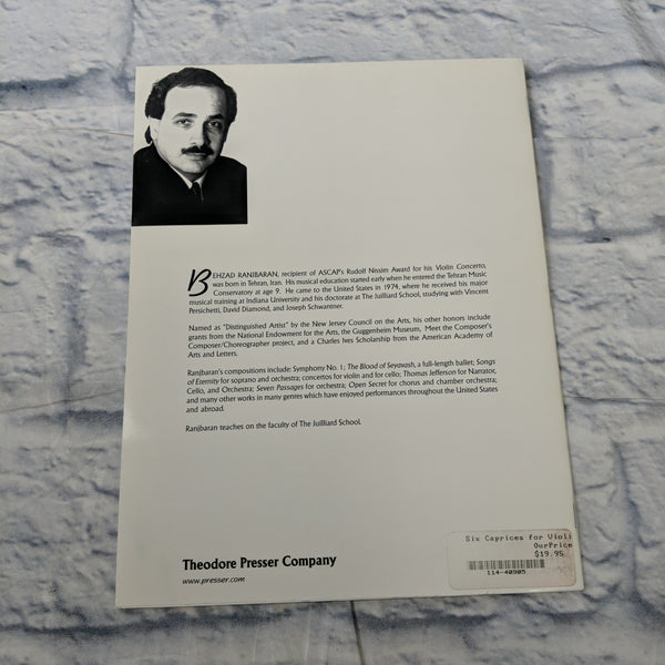 Behzad Ranjbaran six caprices for violin duo - Evolution Music