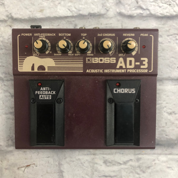 Boss AD-3 Acoustic Instrument Processor Amp Modeling Pedal - Evolution ...