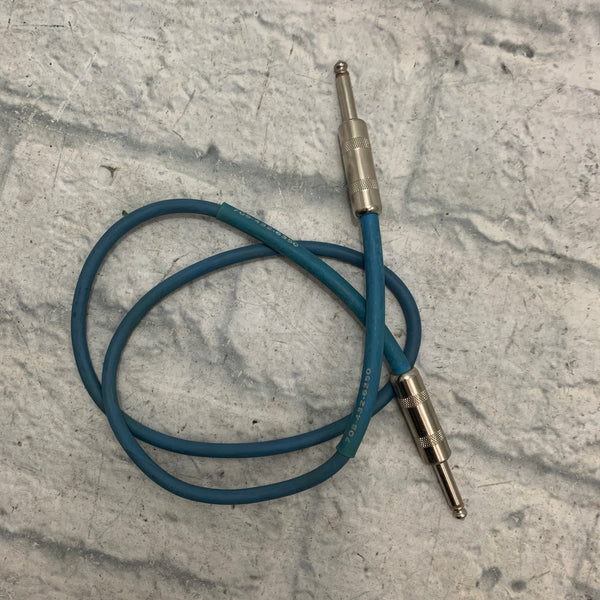 2ft 1/4" Instrument Cable - Blue - Evolution Music