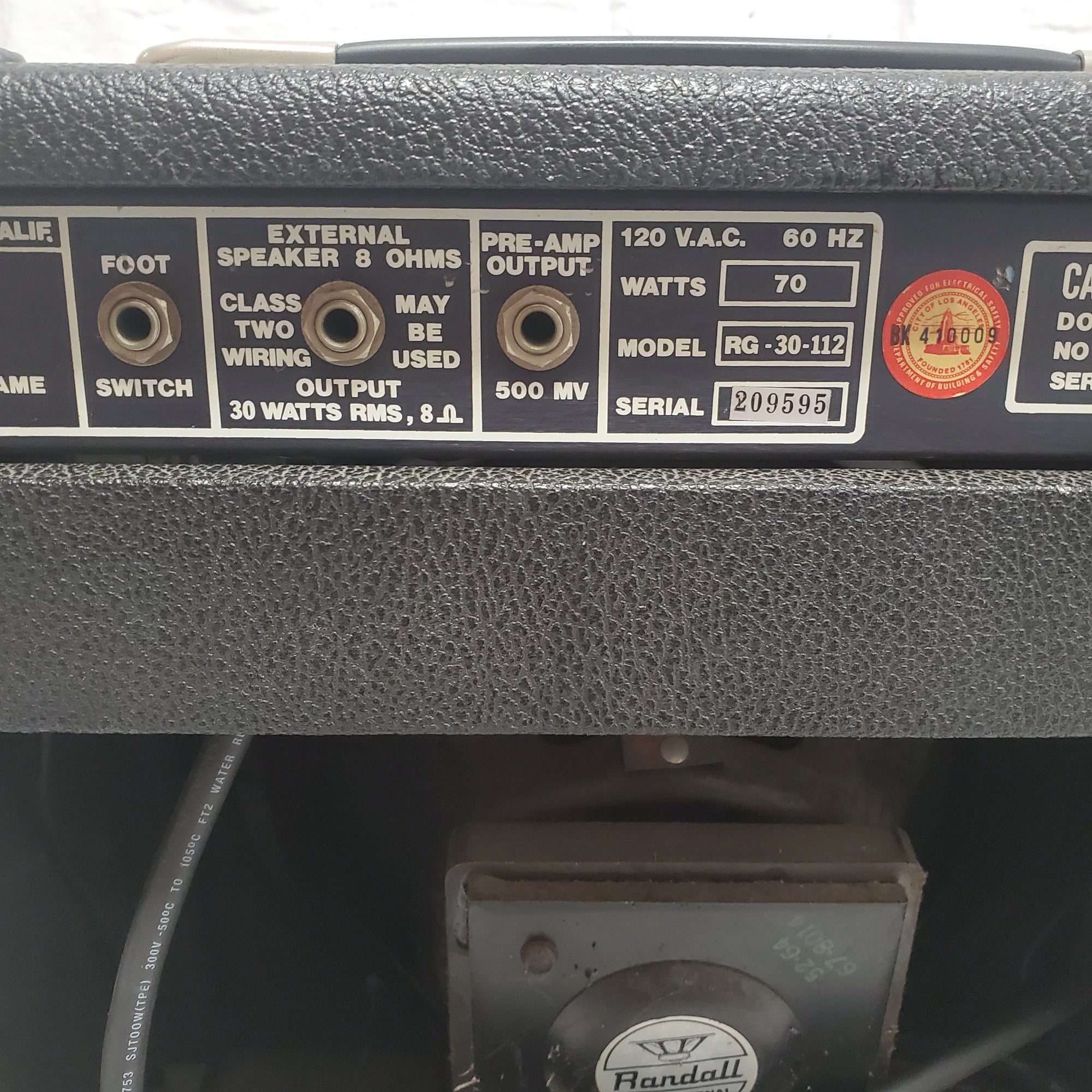 Vintage 80s Randall RG-30 Guitar Combo Amp - Evolution Music