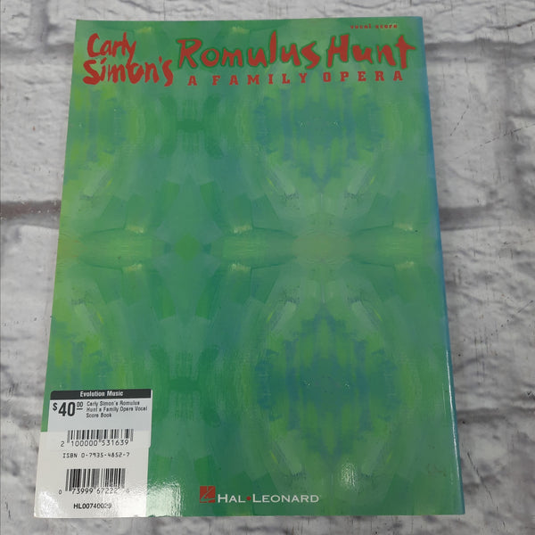 Carly Simon's Romulus Hunt a Family Opera Vocal Score Book - Evolution ...