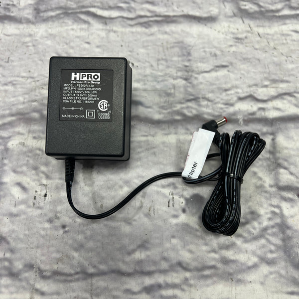 Harman Pro Group PS200R-120 9.6V DC Center Negative 300mA OEM Power Su - Evolution Music