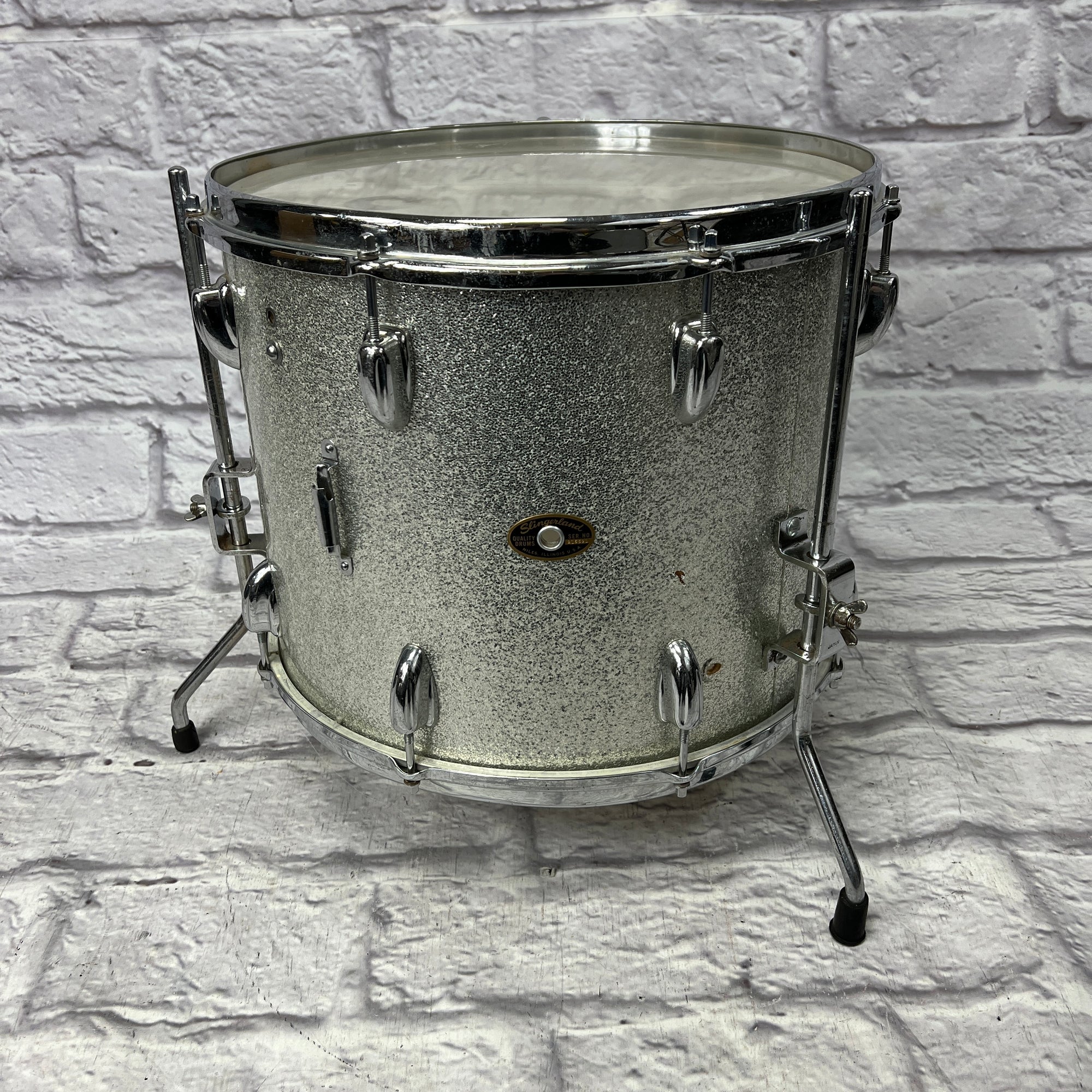 Slingerland 20 12 14 1960s Drum Kit - Silver Sparkle - Evolution Music