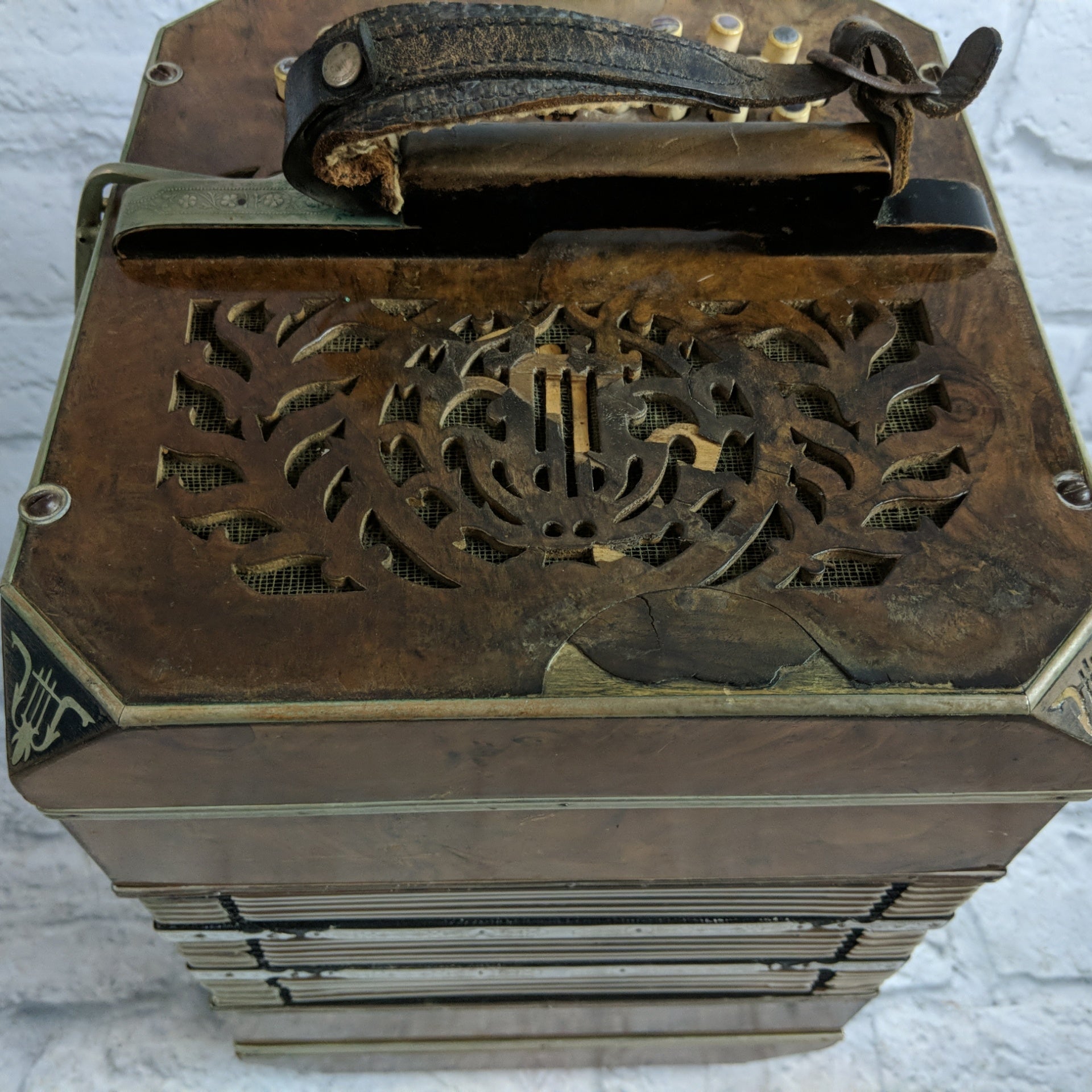 Vintage 1920s Pearl King Concertina Otto E. Georgi with Hardcase Accor ...