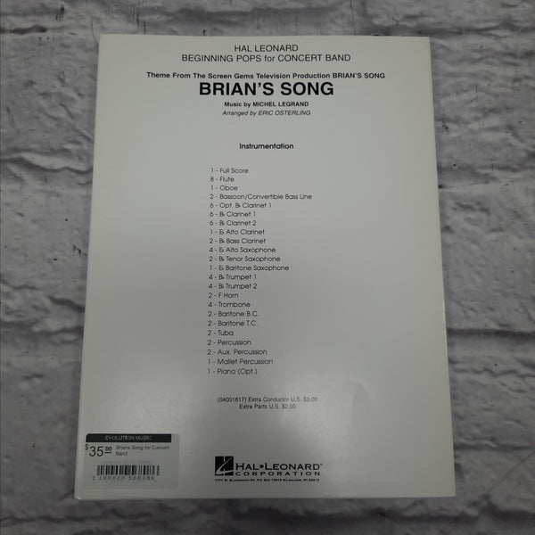 Brians Song for Concert Band - Evolution Music