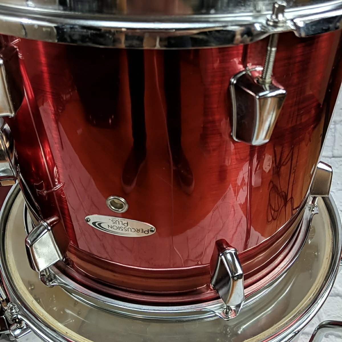 Percussion Plus Metallic Red 4pc Drum Set - Evolution Music