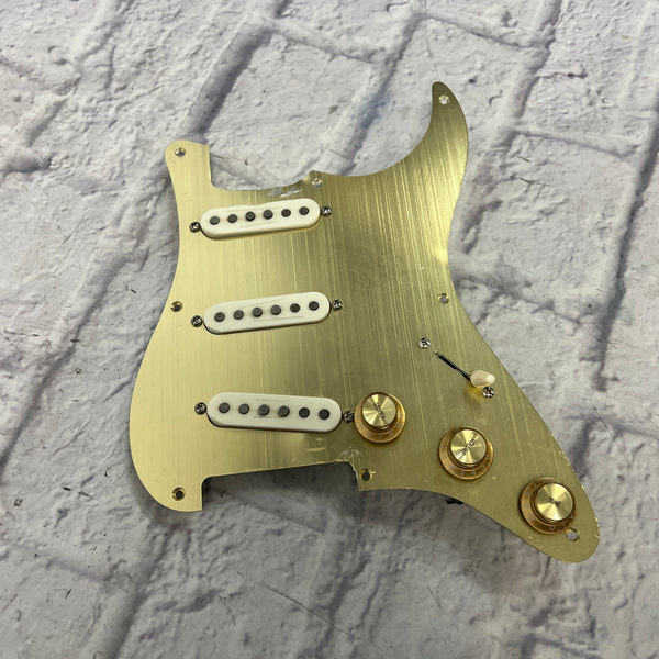 Unknown Gold Anodized Stratocaster Loaded Pickguard - Evolution Music
