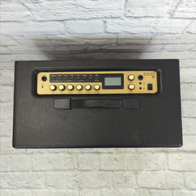 Marshall Code 50 1x12" 50-watt Digital Modeling Combo Amp & foot switc ...