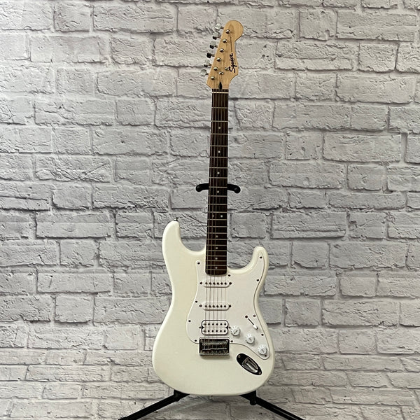 Squier Bullet Strat HSS White Electric Guitar - Evolution Music