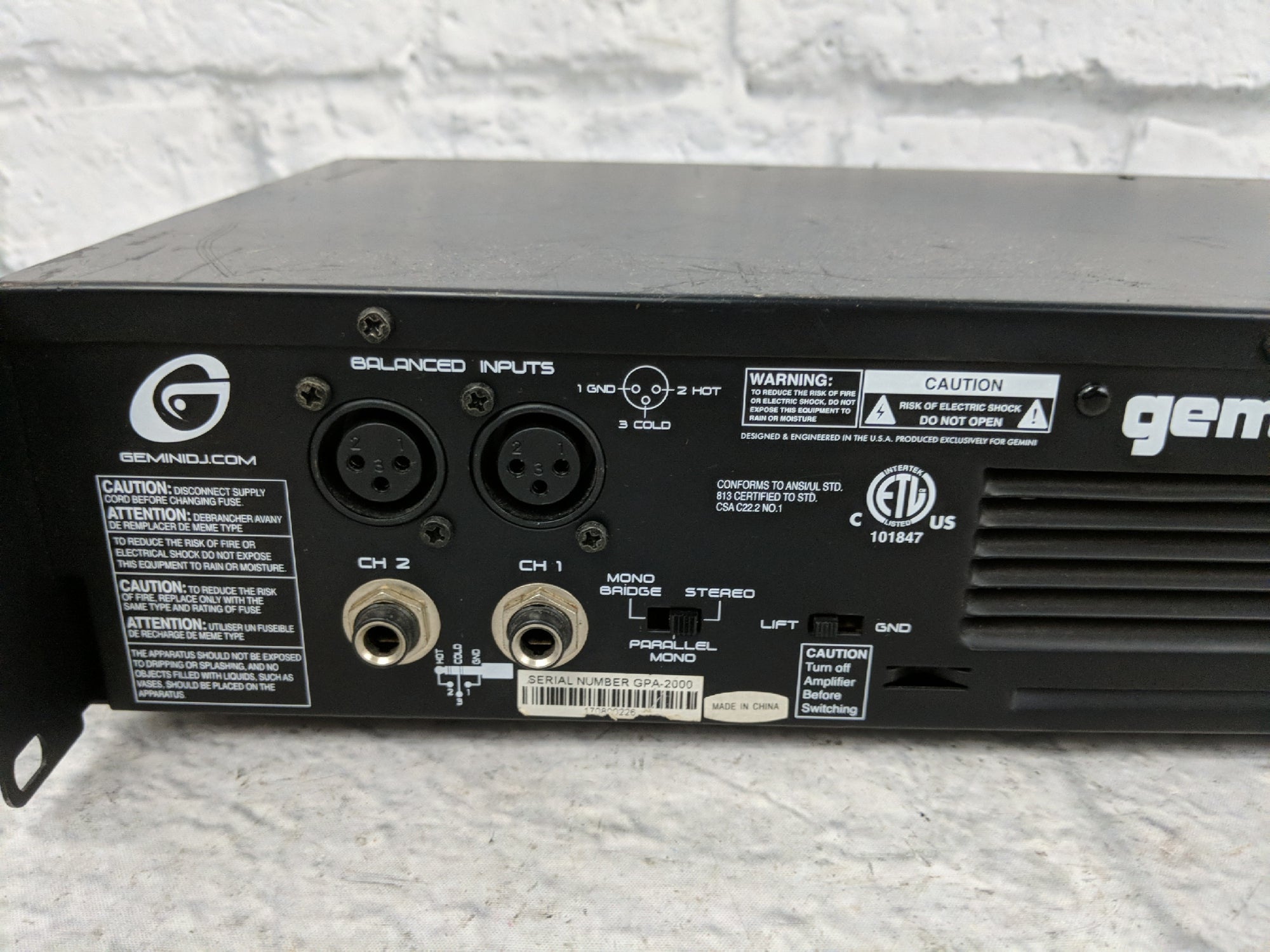 Gemini GPA-2000 2000 Watt Power Amp - Evolution Music