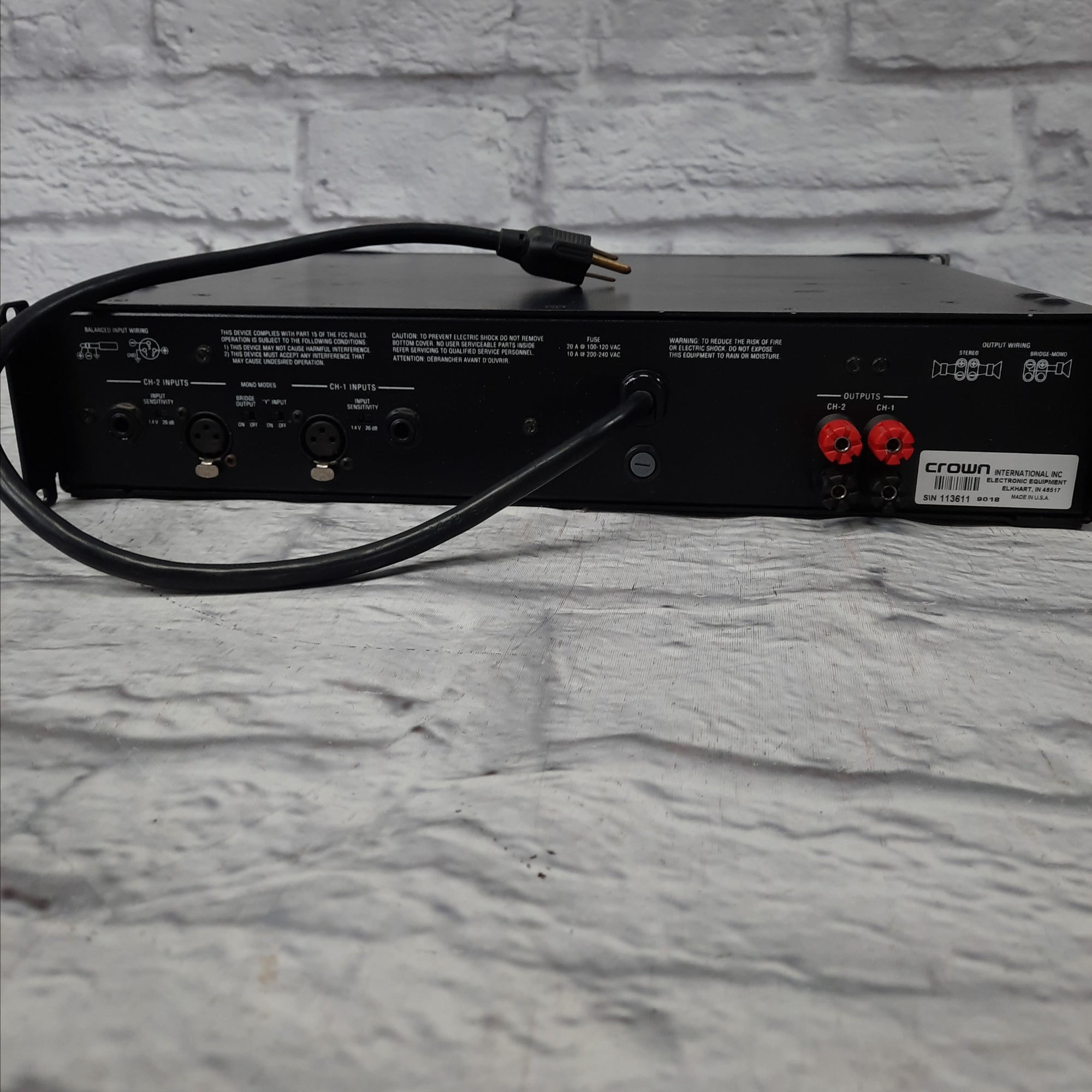 Crown K2 Balanced Current Stereo Power Amplifier 800 Watts per Channel ...