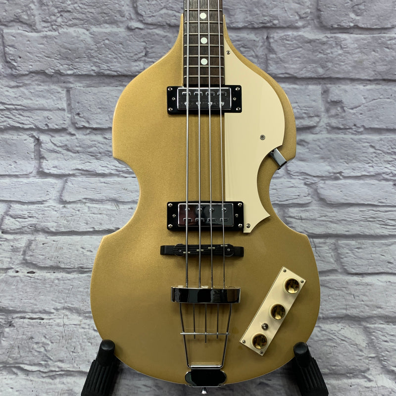 Hofner HI-BB Gold Top 4-String Bass Guitar w/ Case - Evolution Music