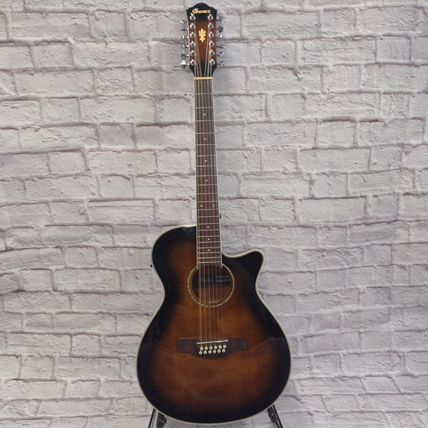 Ibanez AEG1812II-DVS Dark Violin Sunburst 12 String Acoustic Guitar AS ...