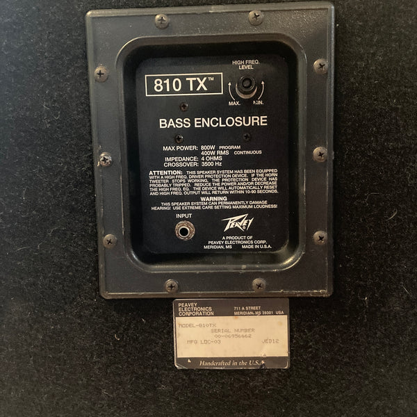 Peavey 810TX 8 x 10 Bass Cab - Evolution Music