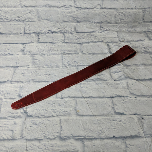 Fender Red Leather Guitar Strap - Evolution Music
