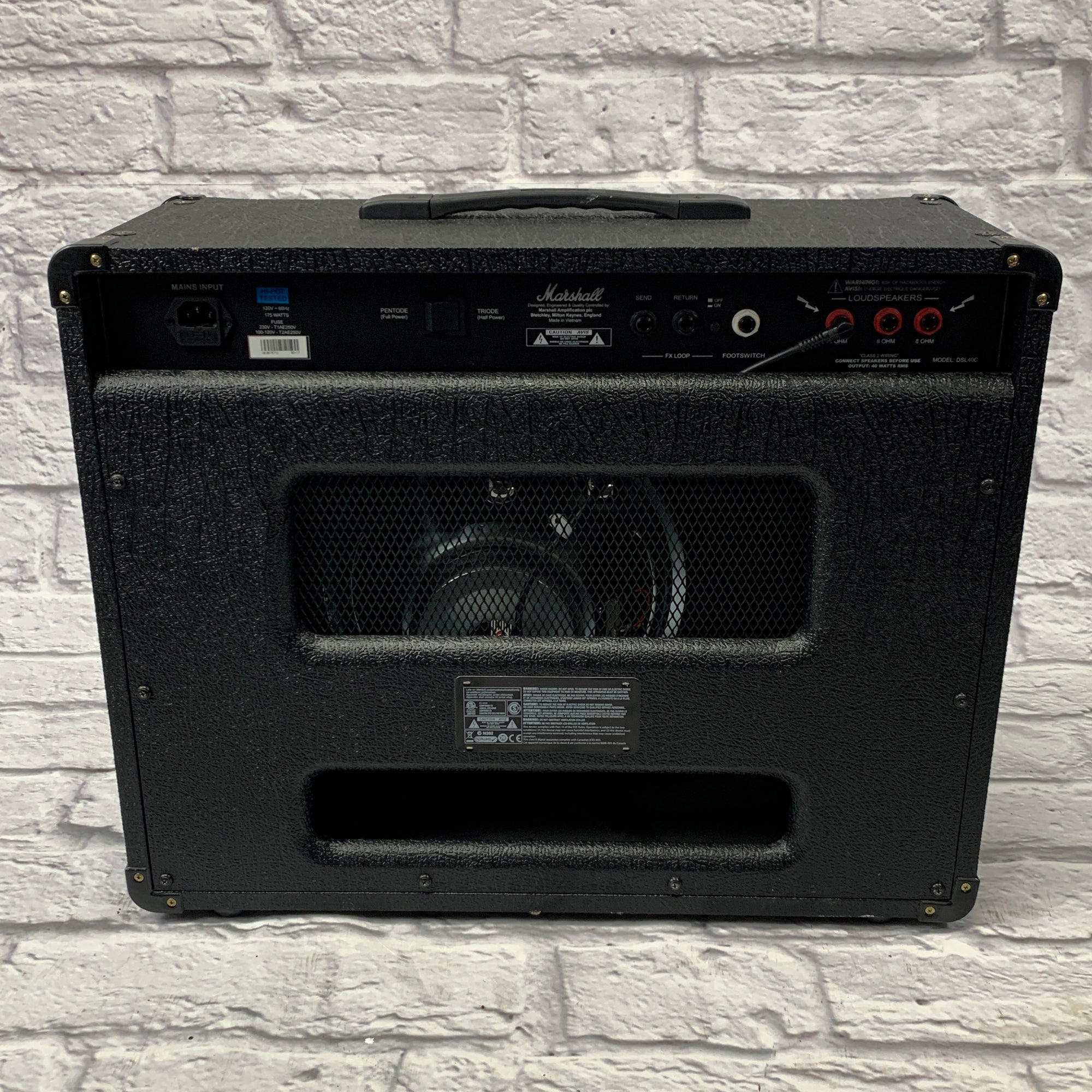 Marshall DSL 40C 40 Watt Tube Guitar Combo Amp w/ Footswitch ...