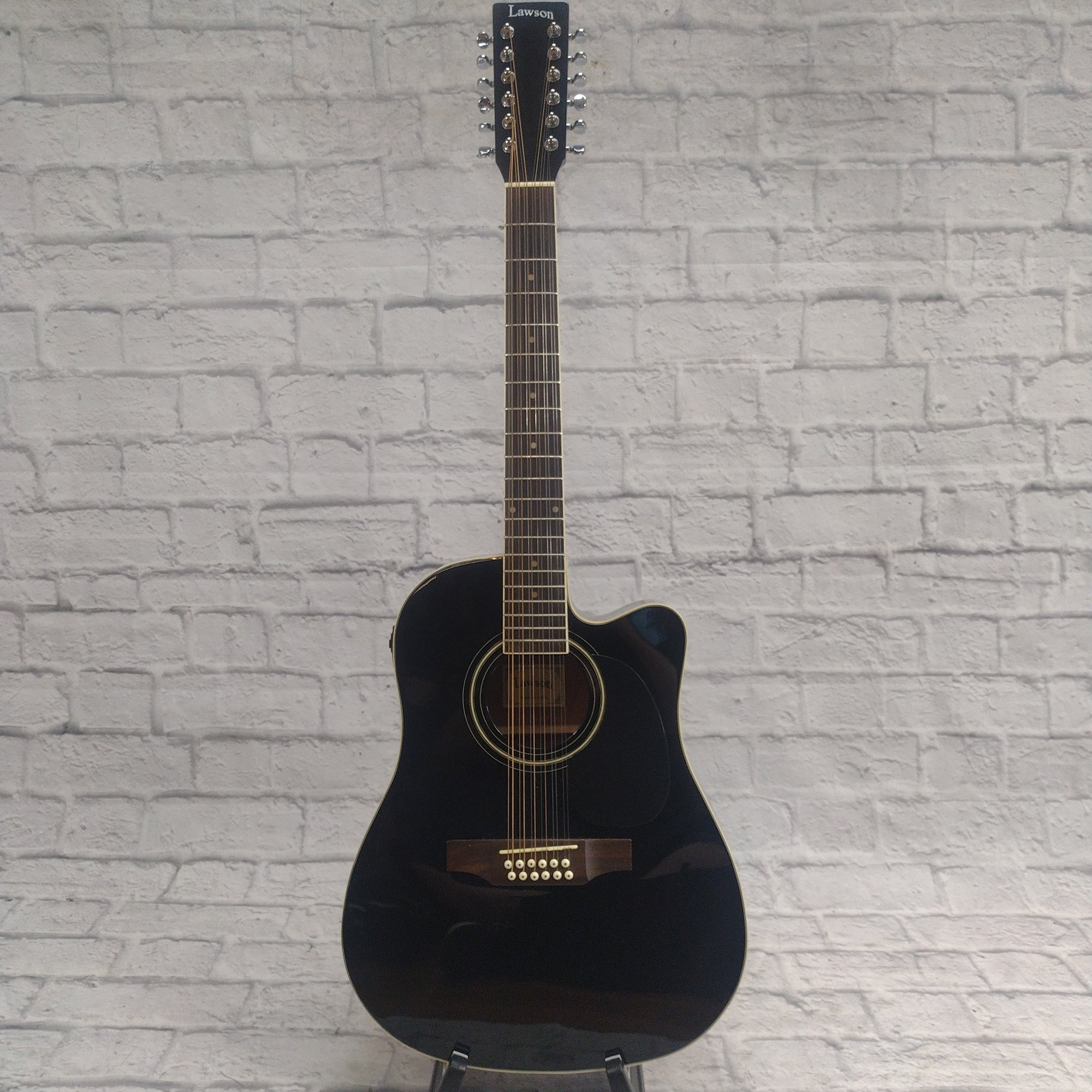 Lawson 12 String Black Acoustic Guitar - Evolution Music