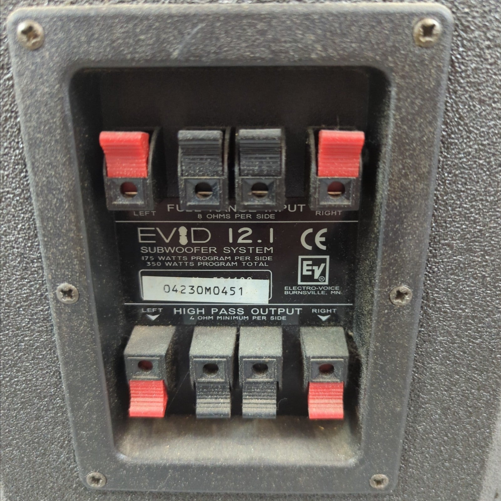 Electro-Voice EVID-12.1 12" 350 Watts Passive Installation Subwoofer ...