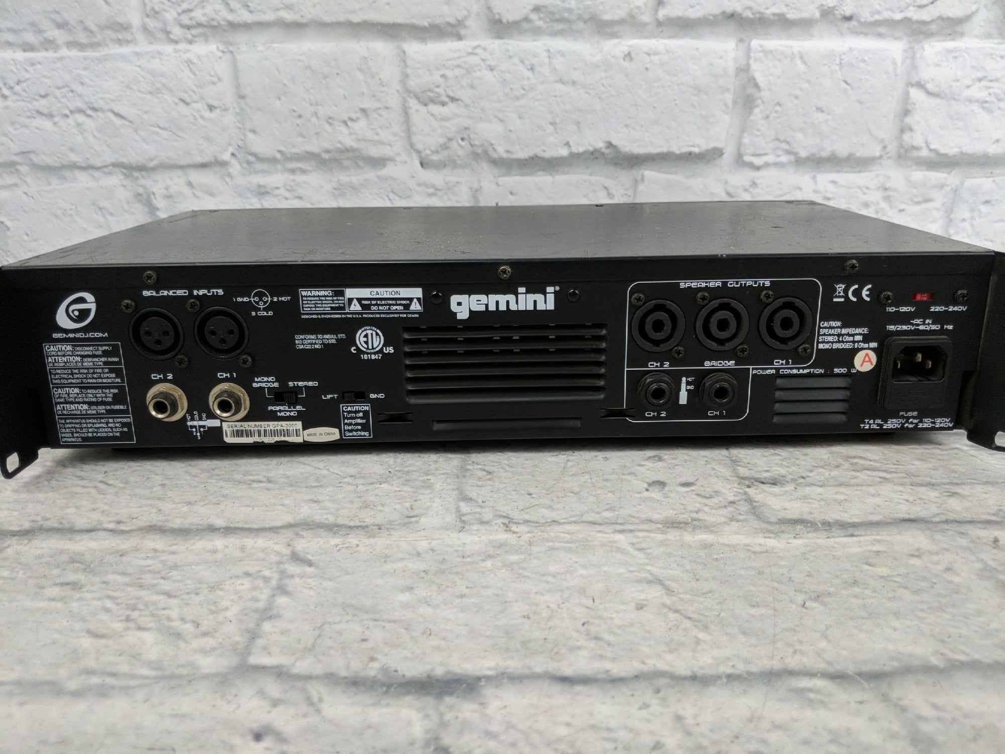 Gemini GPA-2000 2000 Watt Power Amp - Evolution Music