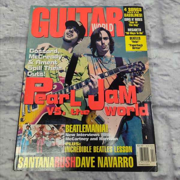 Guitar World February 1994 Pearl Jam Magazine with Tab - Evolution Music