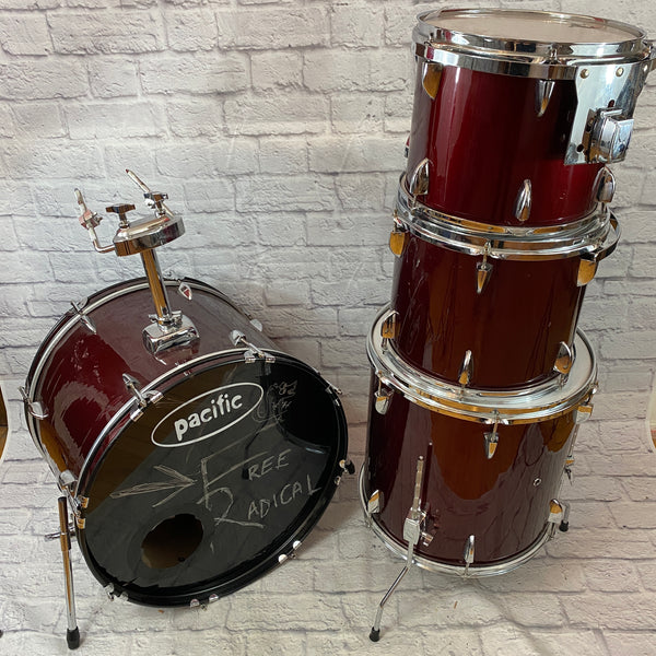 PDP Pacific Drums Red 4 Piece Drum Kit - Evolution Music