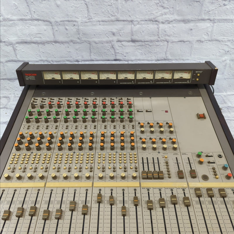 Tascam 512M 1980s 12 Channel Mixer with Meter Bridge - Evolution Music