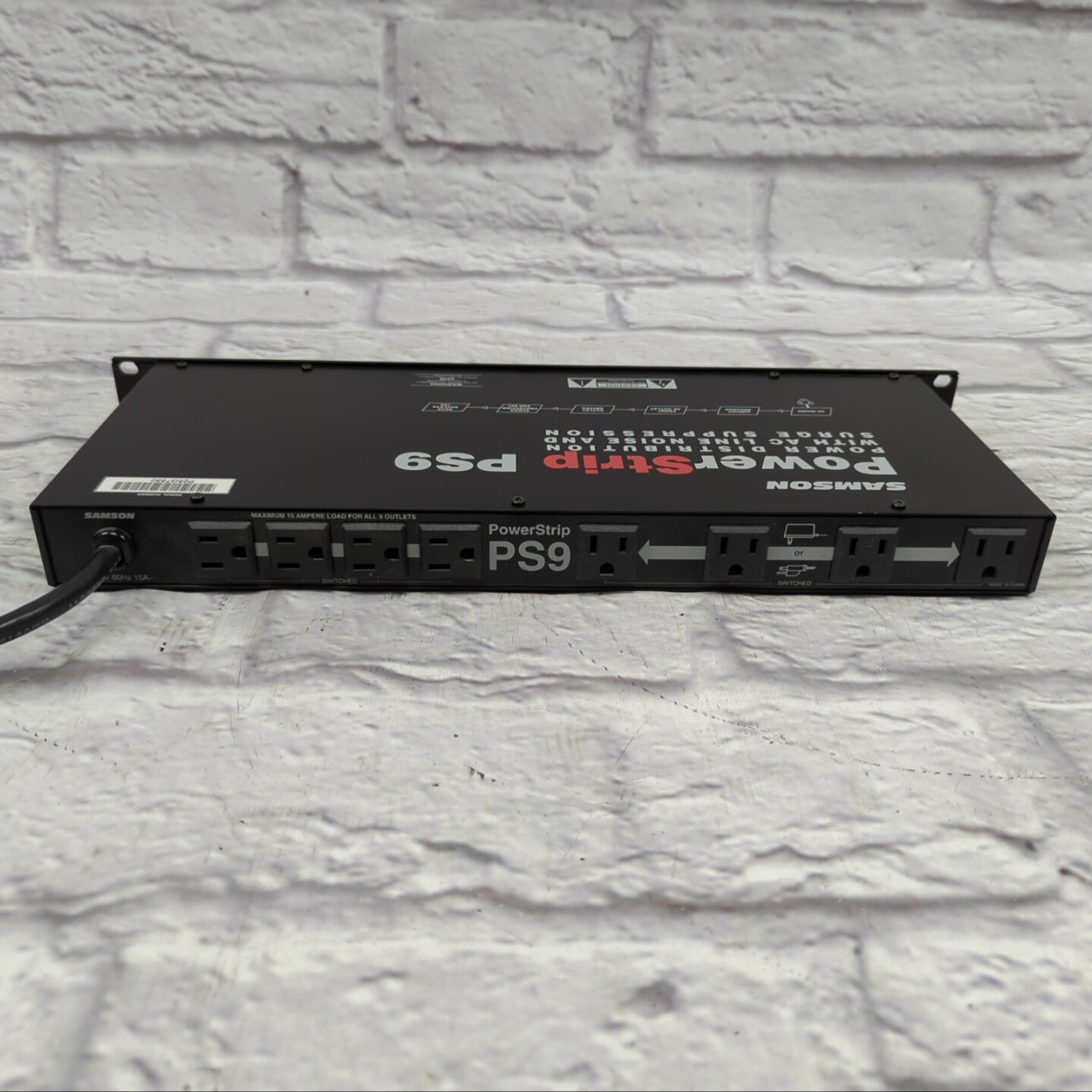 Samson PowerStrip PS9 Power Distribution w/ AC Line Noise and Surge Pr ...