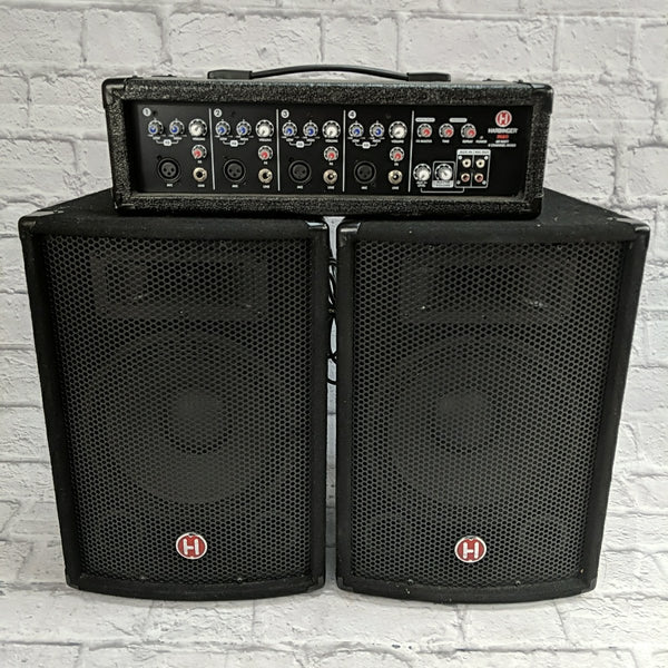 Harbinger M60 Powered Mixer & Speaker PA System - Evolution Music