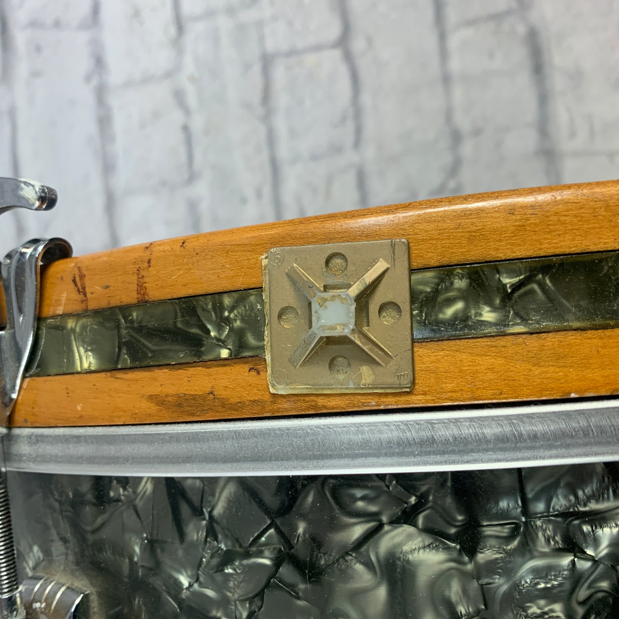 Vintage 1963 Ludwig KeyStone Badge Black Diamond 20x14 Bass Drum ...