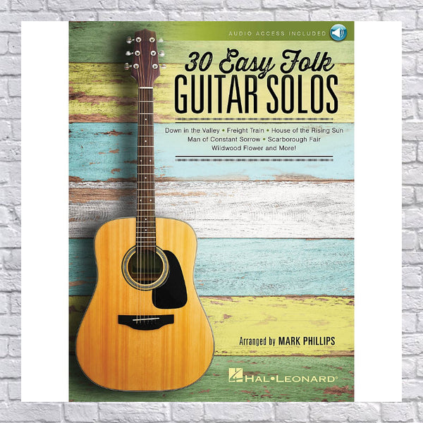 30 Easy Folk Guitar Solos Tab & Music Book With Audio Tom Dooley Fare ...