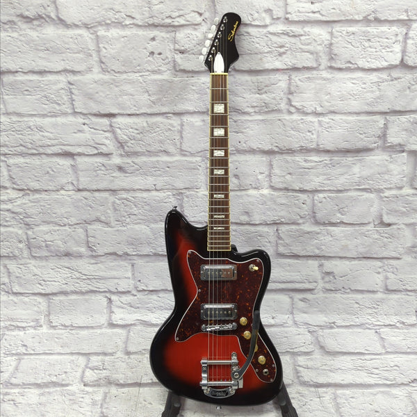 Silvertone 1478 Reissue Electric Guitar Red Black Burst - Evolution Music