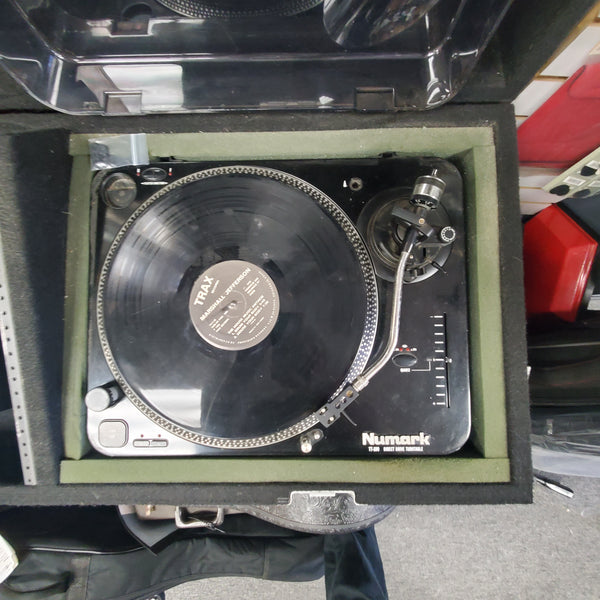 Numark TT-100 DJ Turntables Pair with Numark DM1001EX Mixer and Odysse ...