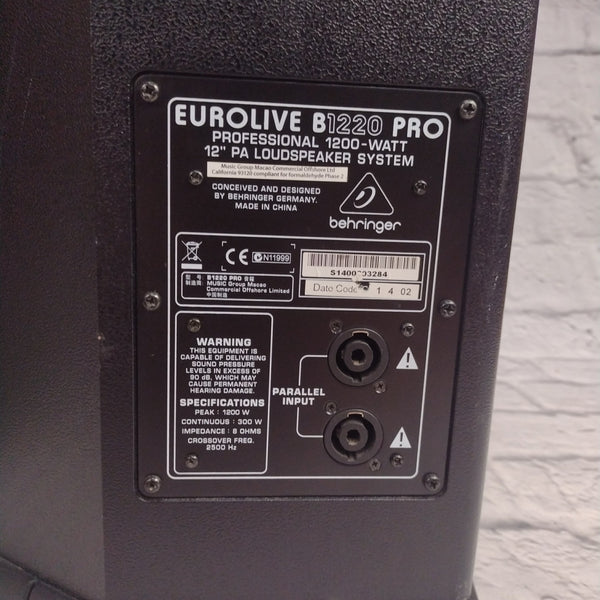 Behringer B1220 Pro Passive PA Speaker Pair - Evolution Music