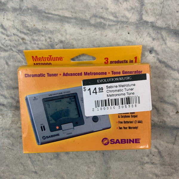 Sabine Metrotune Chromatic Tuner / Metronome / Tone Generator MT9000 ...